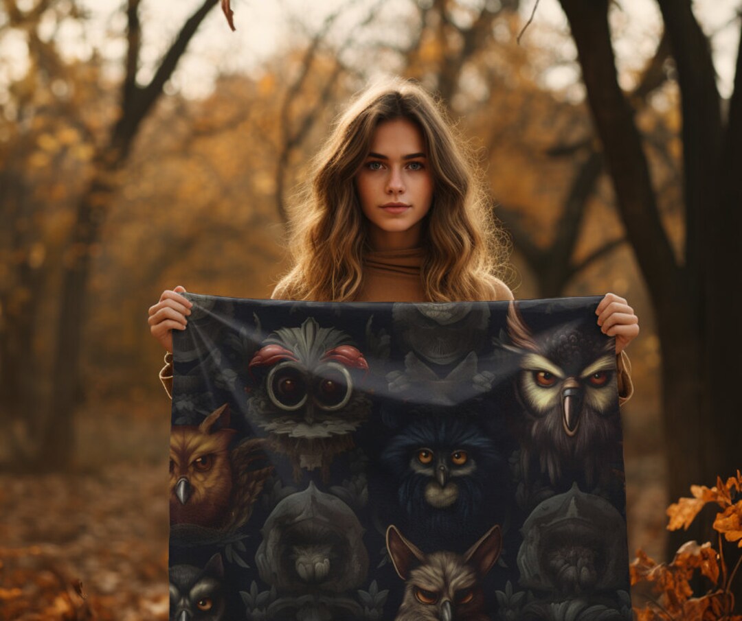 Halloween Blanket Scary Creatures Creepy Cottagecore Velveteen Plush ...