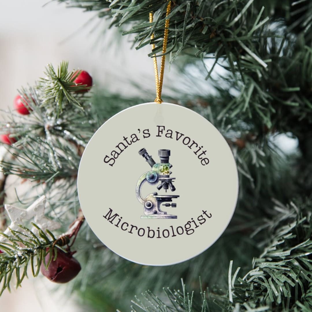 Festive Microbiology Ornament for Santa's Lab - Holiday Scientist Gift ...
