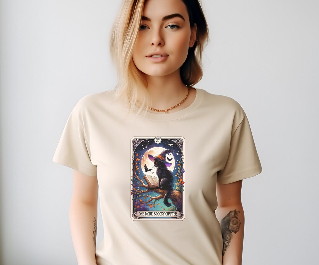 One More Spooky Chapter Tarot Halloween Tee - Witchy Graphic Tee for ...