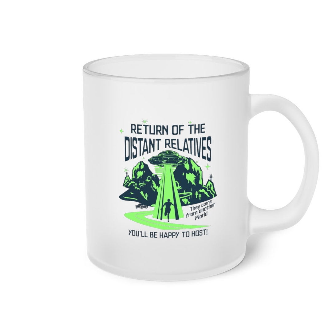 UFO Frosted Glass Mug, UFO Mug, UFO Coffee Mug, Alien Mug, Alien Coffee ...