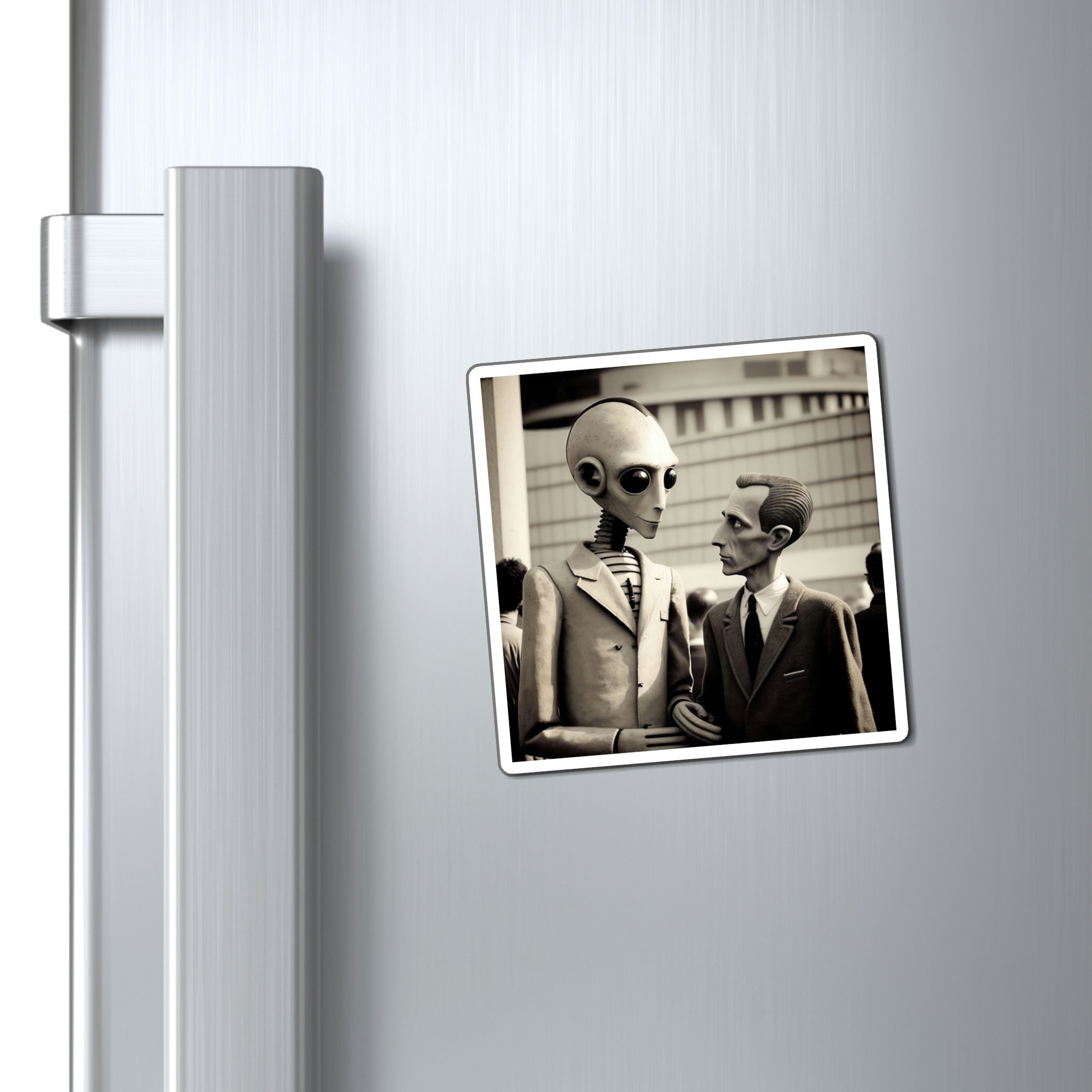 Intergalactic Friendship Magnet, Alien Art, Alien Magnet, Outdoor ...