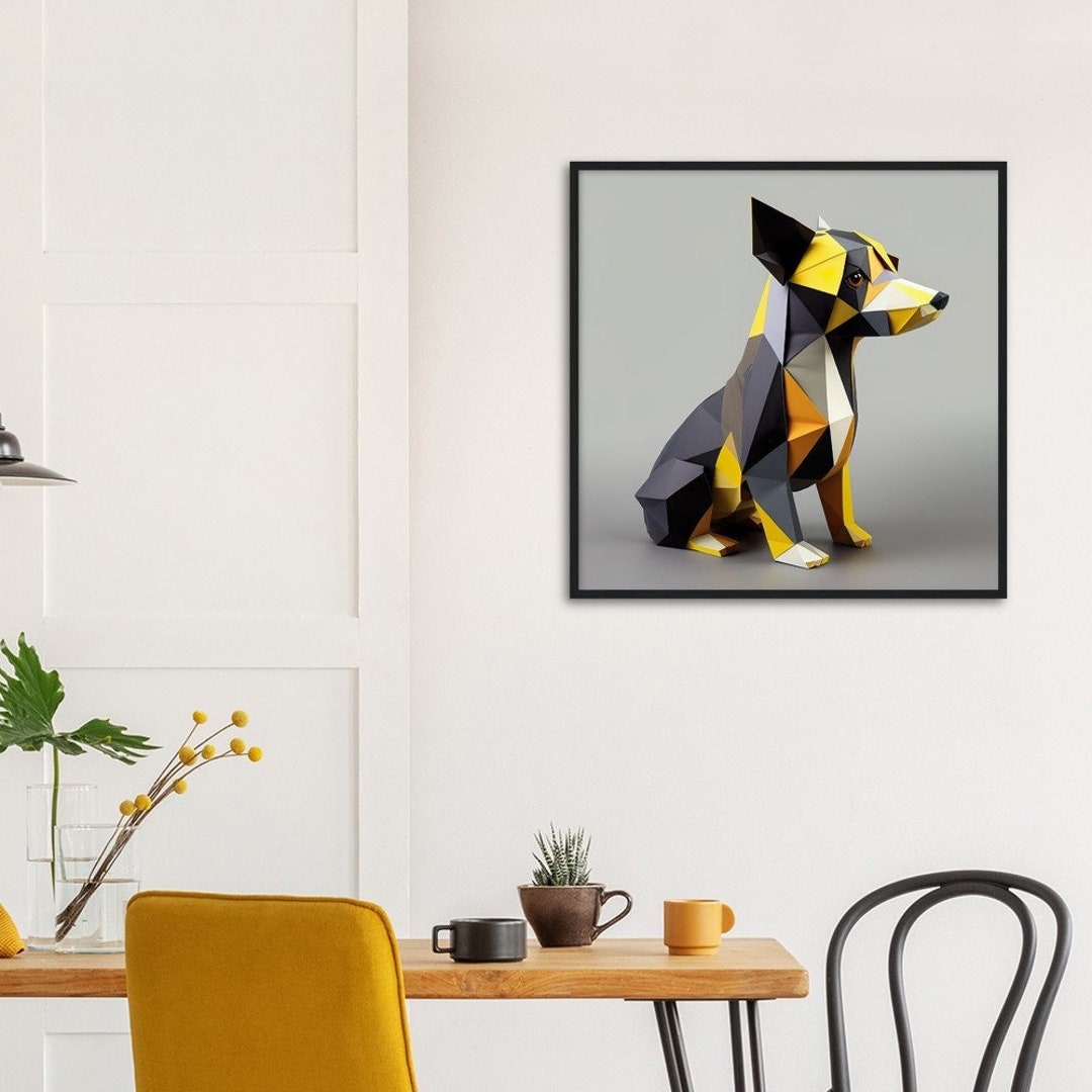 Dog Origami, Wall Art, Dog Art, Dog Wall Art, Origami, Living Room ...