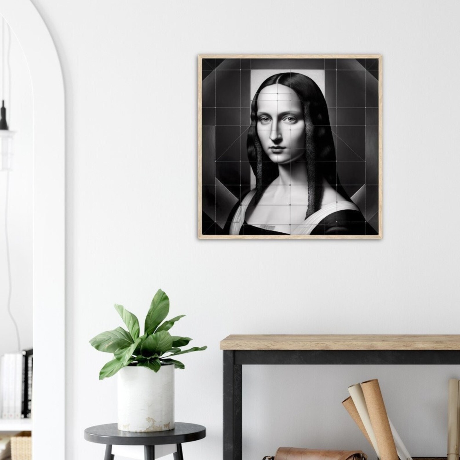 Mona Lisa Reimagined, Wooden Framed Poster, Wall Decor, Wall Art, Home ...
