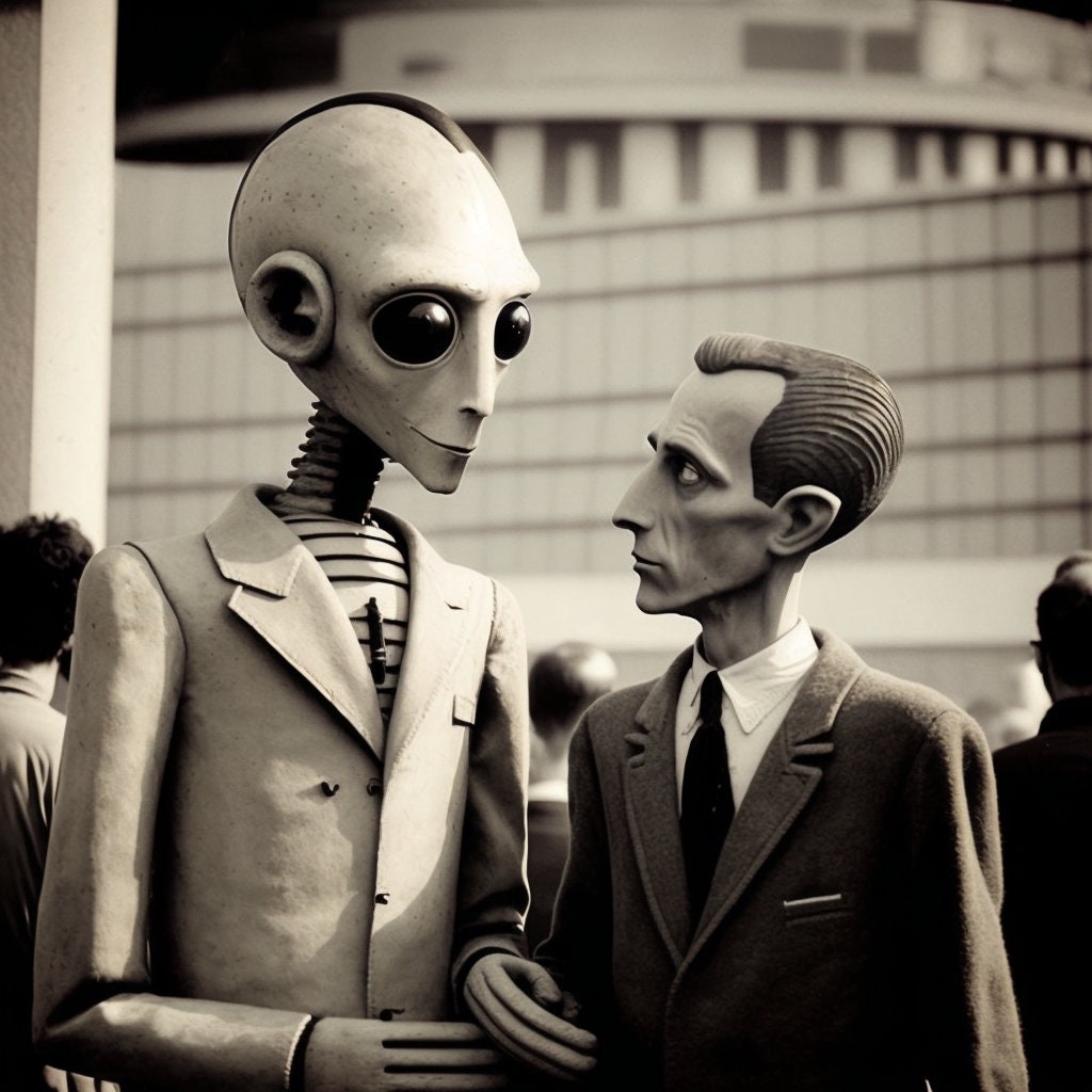 Intergalactic Friendship Magnet, Alien Art, Alien Magnet, Outdoor ...