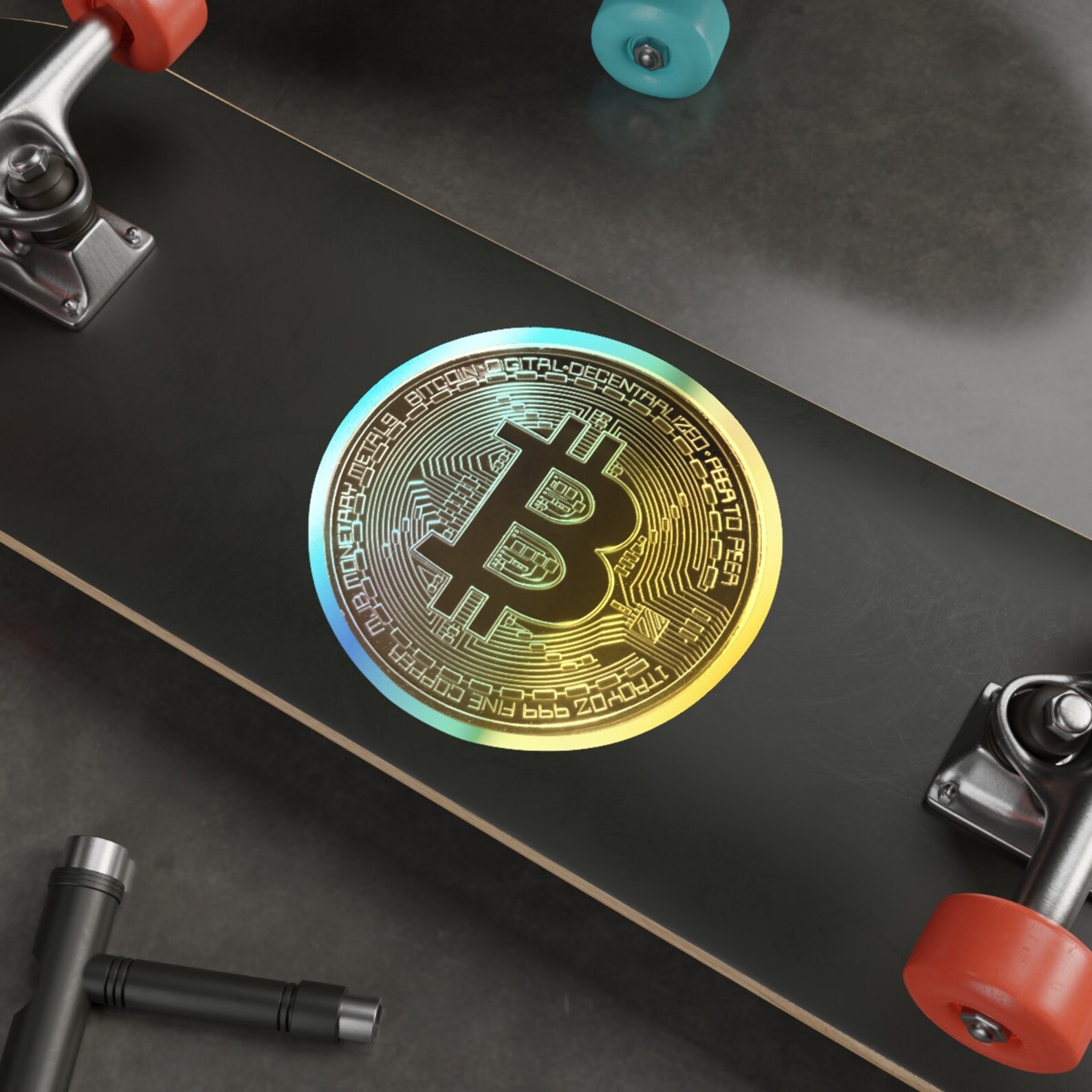 Bitcoin Sticker, Bitcoin Holographic Sticker, Bitcoin Holographic Die ...