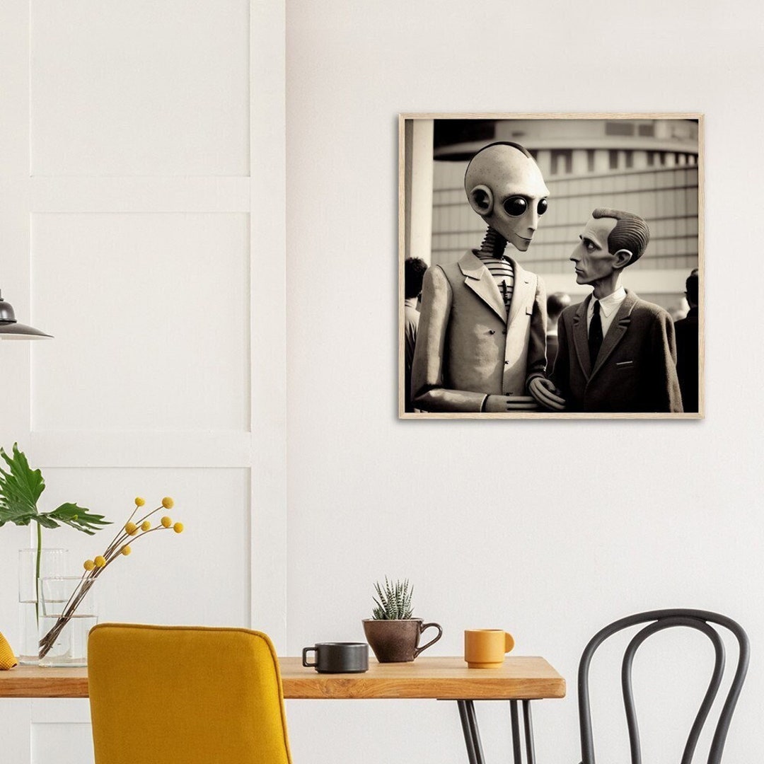 Intergalactic Friendship, Wall Art, Alien Art, Alien Wall Art ...