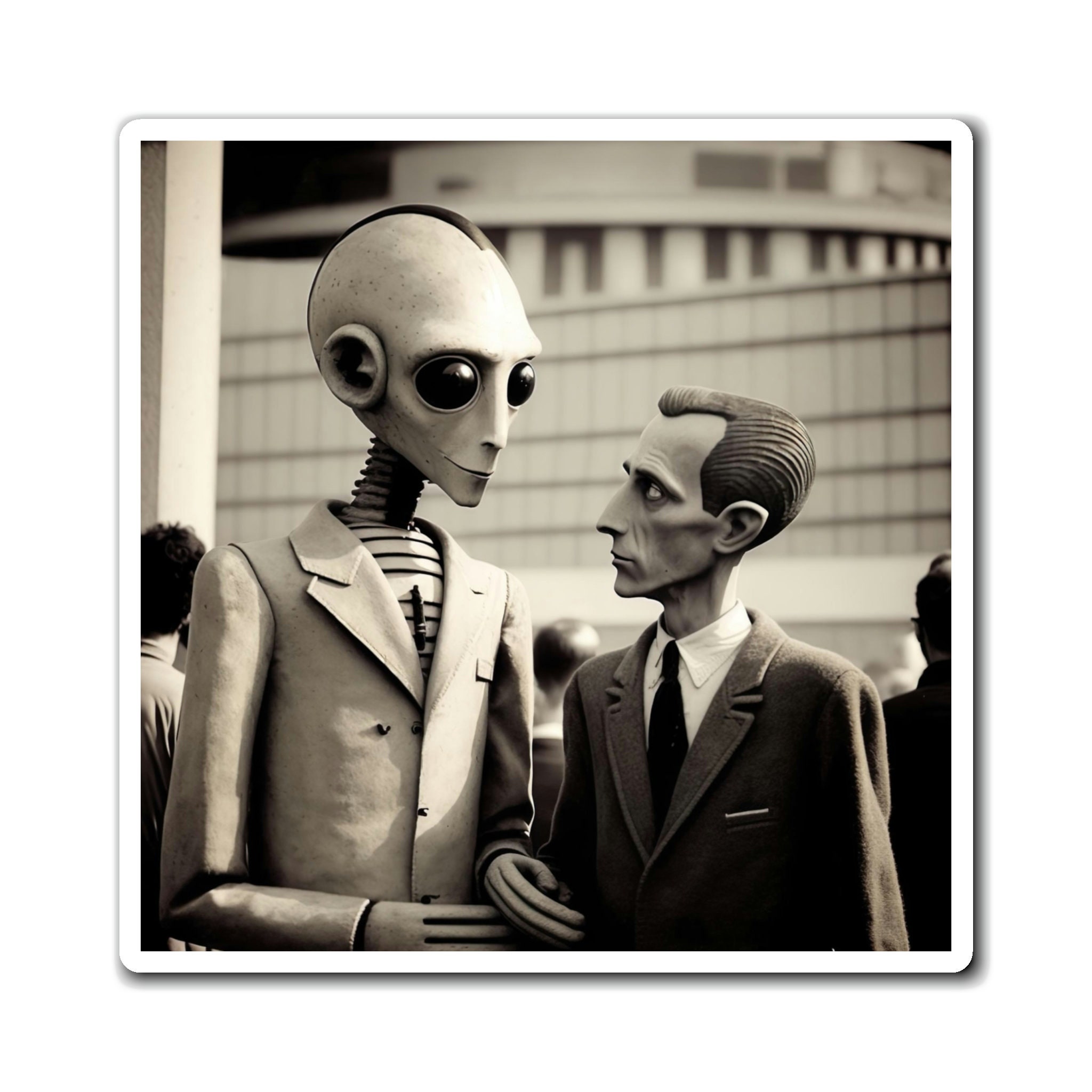 Intergalactic Friendship Magnet, Alien Art, Alien Magnet, Outdoor ...