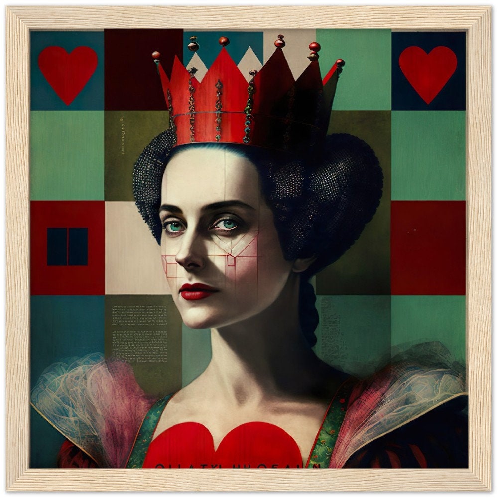 Queen Of Hearts Wall Art Wall Decor Home Gift Modern Etsy