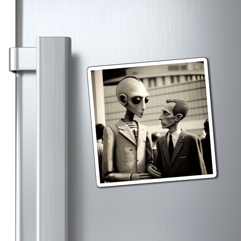 Intergalactic Friendship Magnet, Alien Art, Alien Magnet, Outdoor ...