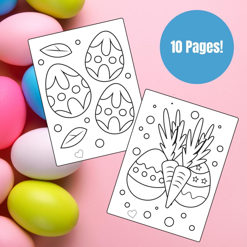 EASTER SPRING COLORING Pages Digital Download, Instant Print Coloring ...