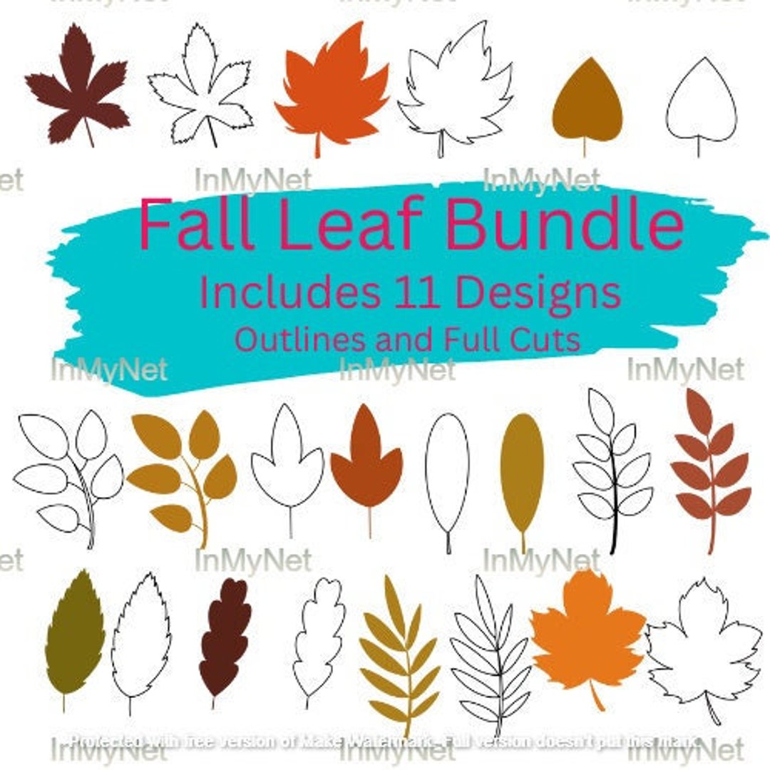 Fall Leaf Bundle Svg Dxf Jpeg Png Pdf - Etsy
