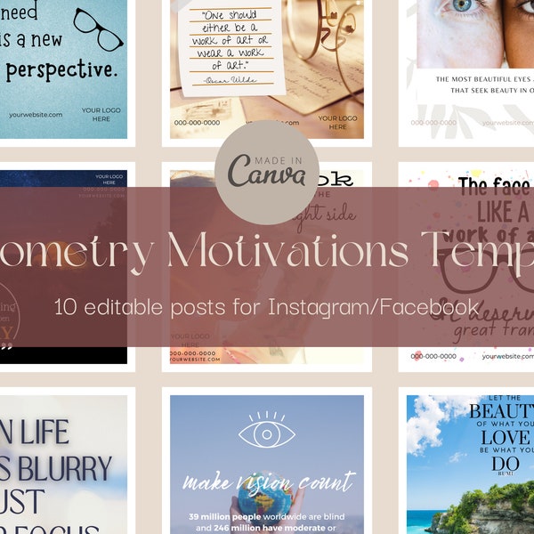 Optometrist Instagram Template - Etsy