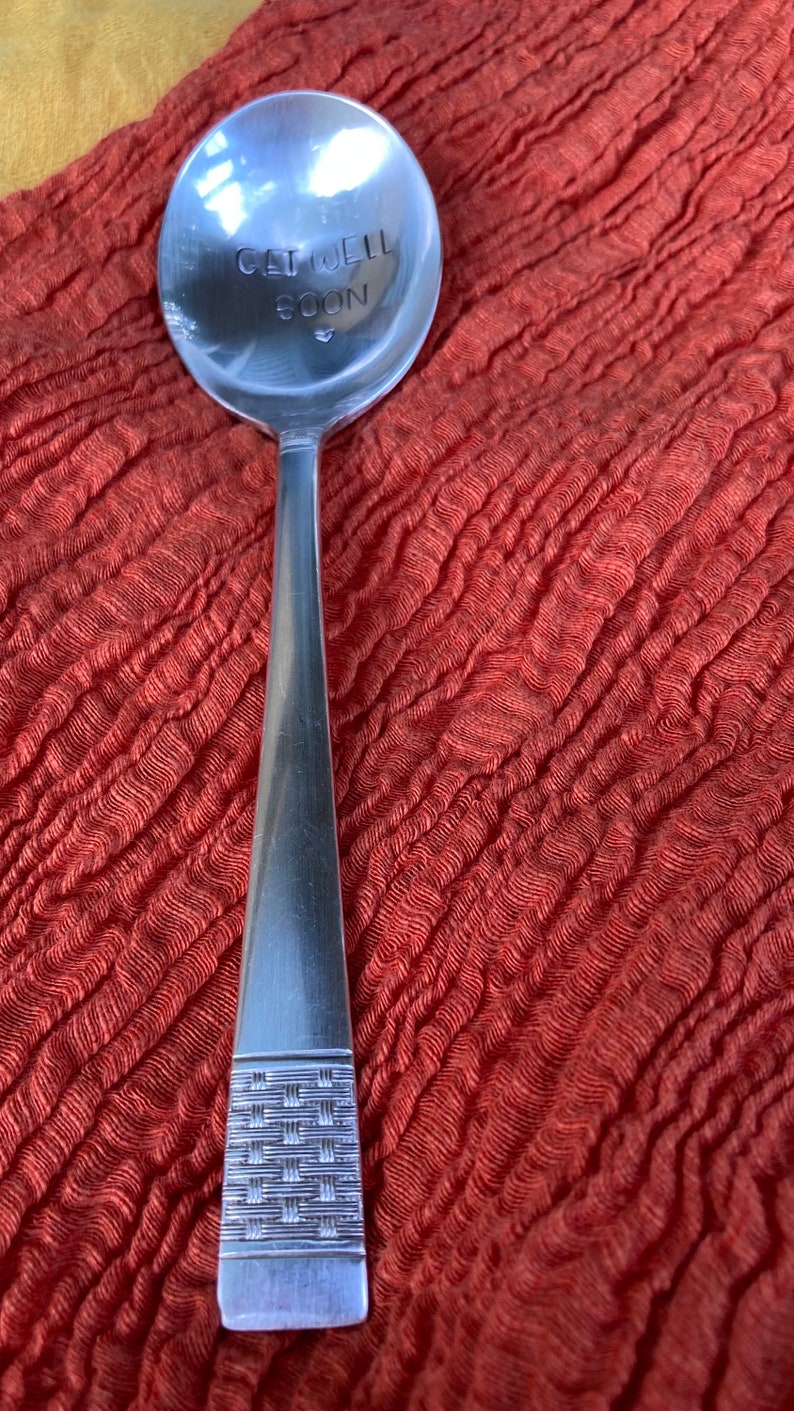 GET WELL SOON - Soup Spoon - Stamped Spoon - Gifting - Etsy