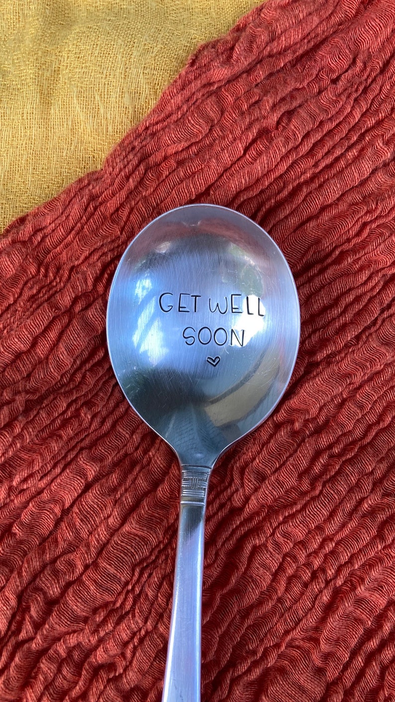 GET WELL SOON - Soup Spoon - Stamped Spoon - Gifting - Etsy