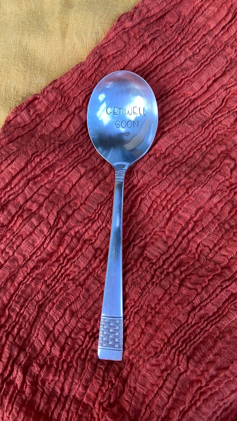 GET WELL SOON - Soup Spoon - Stamped Spoon - Gifting - Etsy