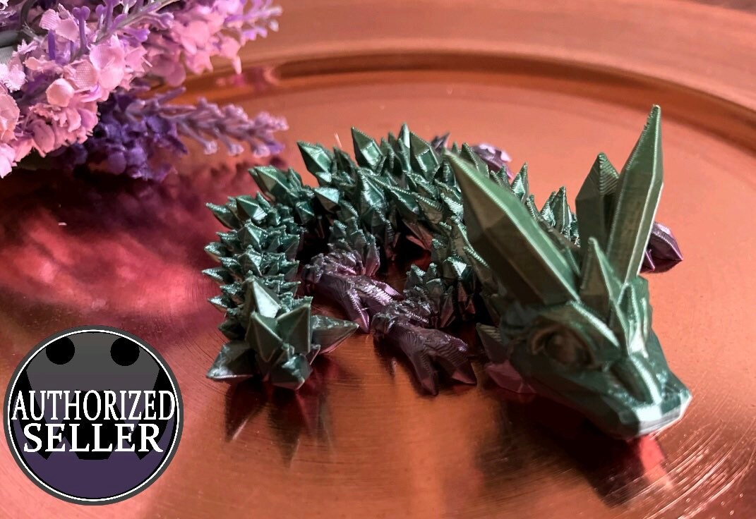 Crystal Dragon, Articulated Crystal Gem Dragon, Fidget Toy, Desk Pet ...