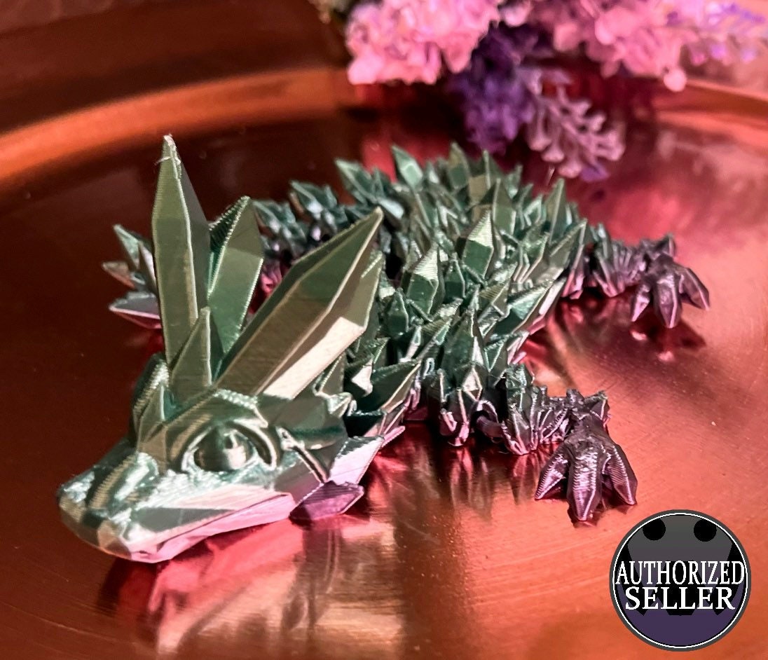 Crystal Dragon, Articulated Crystal Gem Dragon, Fidget Toy, Desk Pet ...