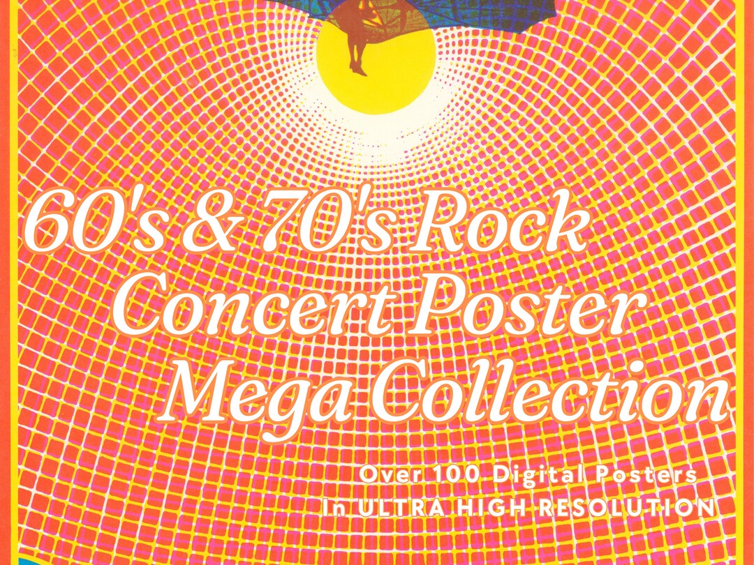 Vintage Rock Concert Poster Mega Collection Over 100 Psychedelic ...
