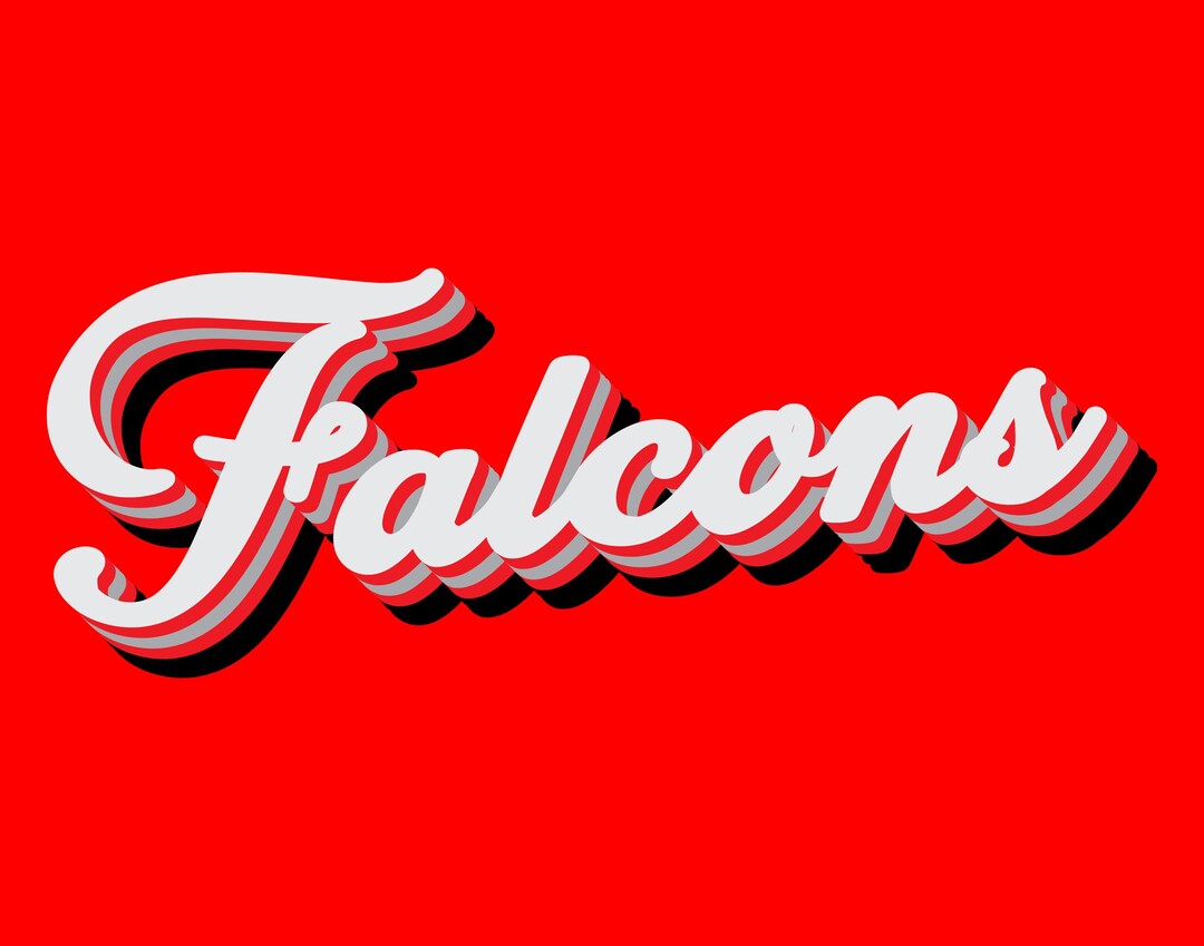 Falcons Typography Design, Fully Editable Falcons Football SVG, PNG ...