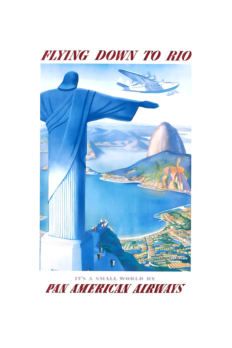 Vintage Pan American Airline Travel Poster Collection, 1935 it's a ...