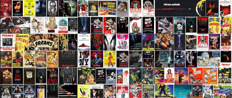 600 PCS Movie Poster Prints Wall Collage Kit f Titles Library Vintage ...