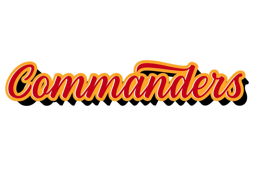 Commanders Typography Design, Fully Editable Graphic Football SVG PNG ...