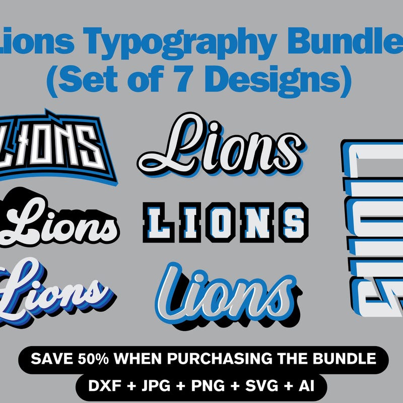 Detroit Lions Font - Etsy