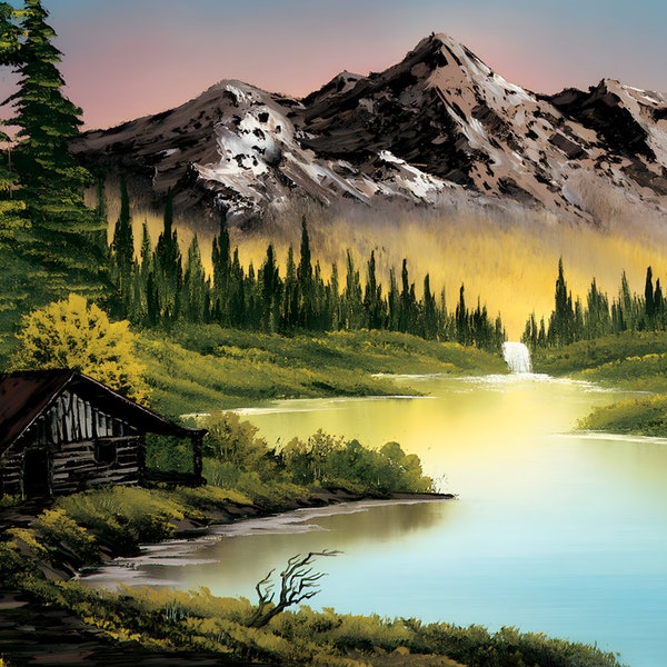 Bob Ross Original Painting - Etsy UK