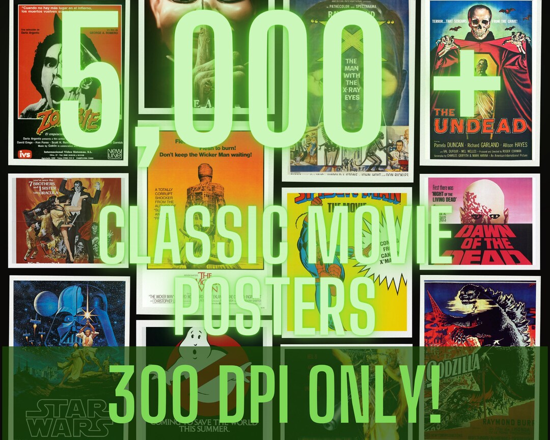 300 DPI Vintage Movie Poster Collection High-quality Digital Downloads ...