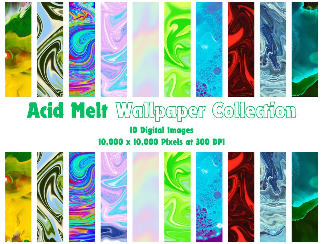 Acid Melt Patterns Digital Paper Collection Trippy Acid Melt Wallpaper ...