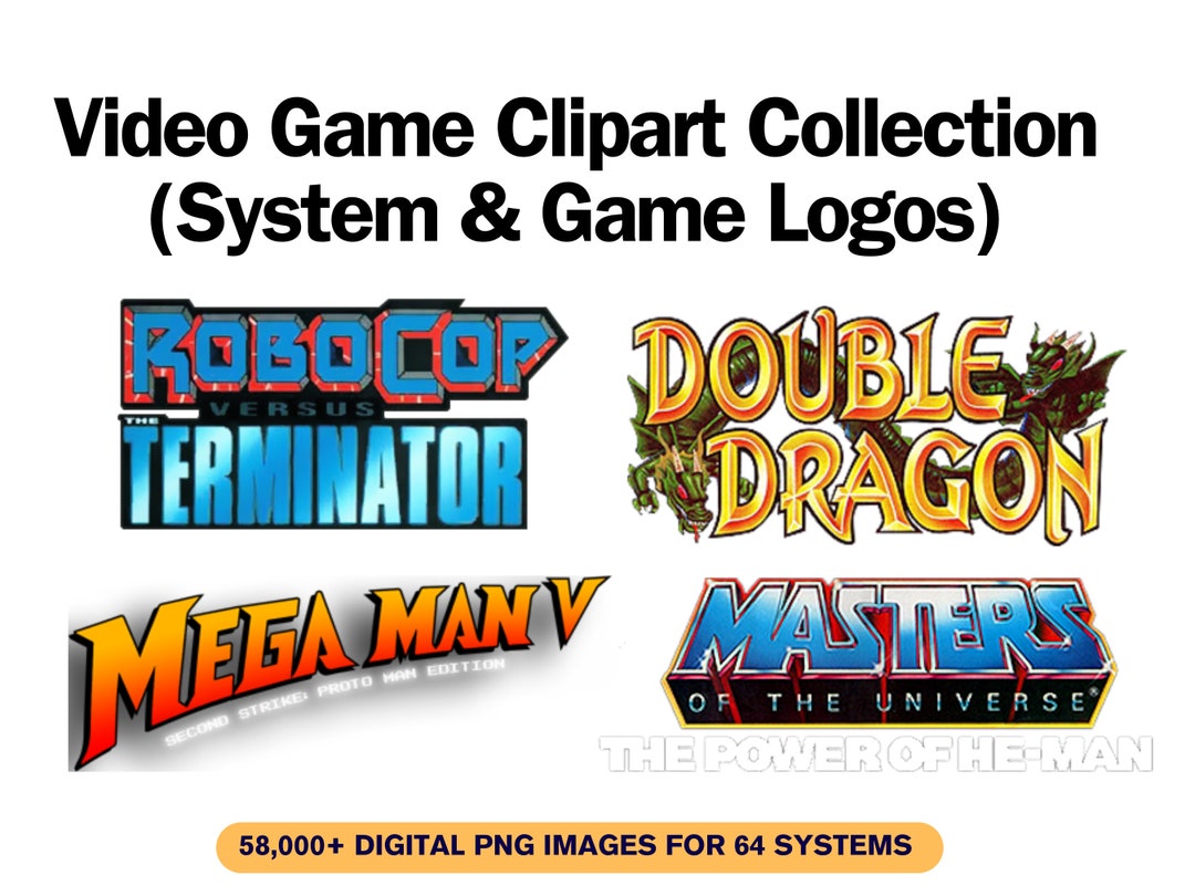 Retro Video Game Clipart Collection 58,000 PNG Files Classic Game Title ...