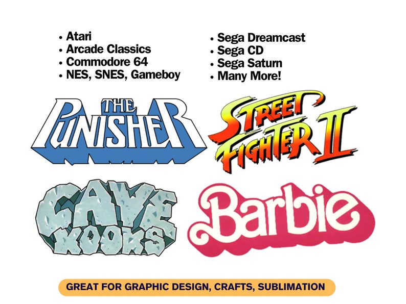 Retro Video Game Clipart Collection 58,000 PNG Files Classic Game Title ...