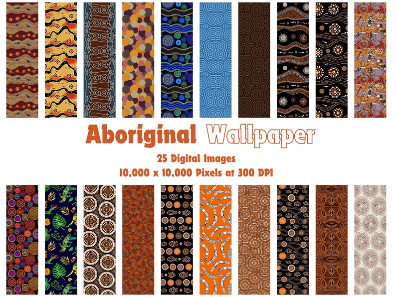 Aboriginal Tribal Seamless Patterns Digital Paper Aborigines Australian ...