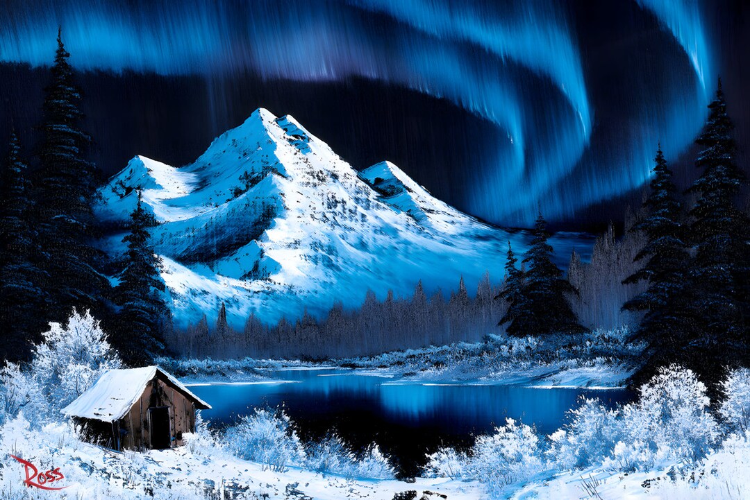 Bob Ross Northern Lights from Season 8 Episode 13 Digital Art Print ...