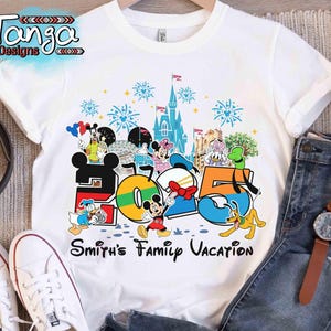 Personalized Mickey and Friends Disney Trip 2025 Shirt, Disneyland Castle Family Vacation 2025 ...
