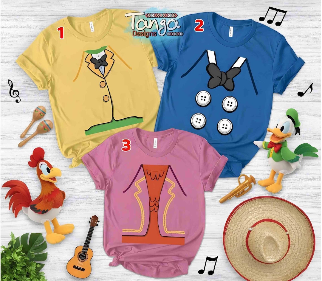 Disney Three Caballeros Costume Shirt, Donald Duck Jose Carioca ...