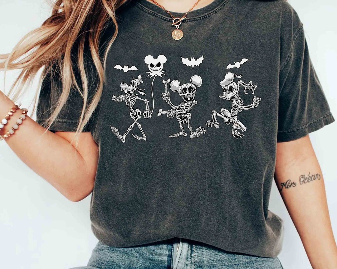 Mickey Mouse Donald Goofy Skeleton Halloween Costume Shirt - Etsy