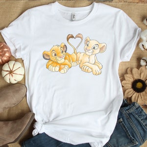 Disney the Lion King Simba and Nala Hearts Valentine’s Day T-shirt ...