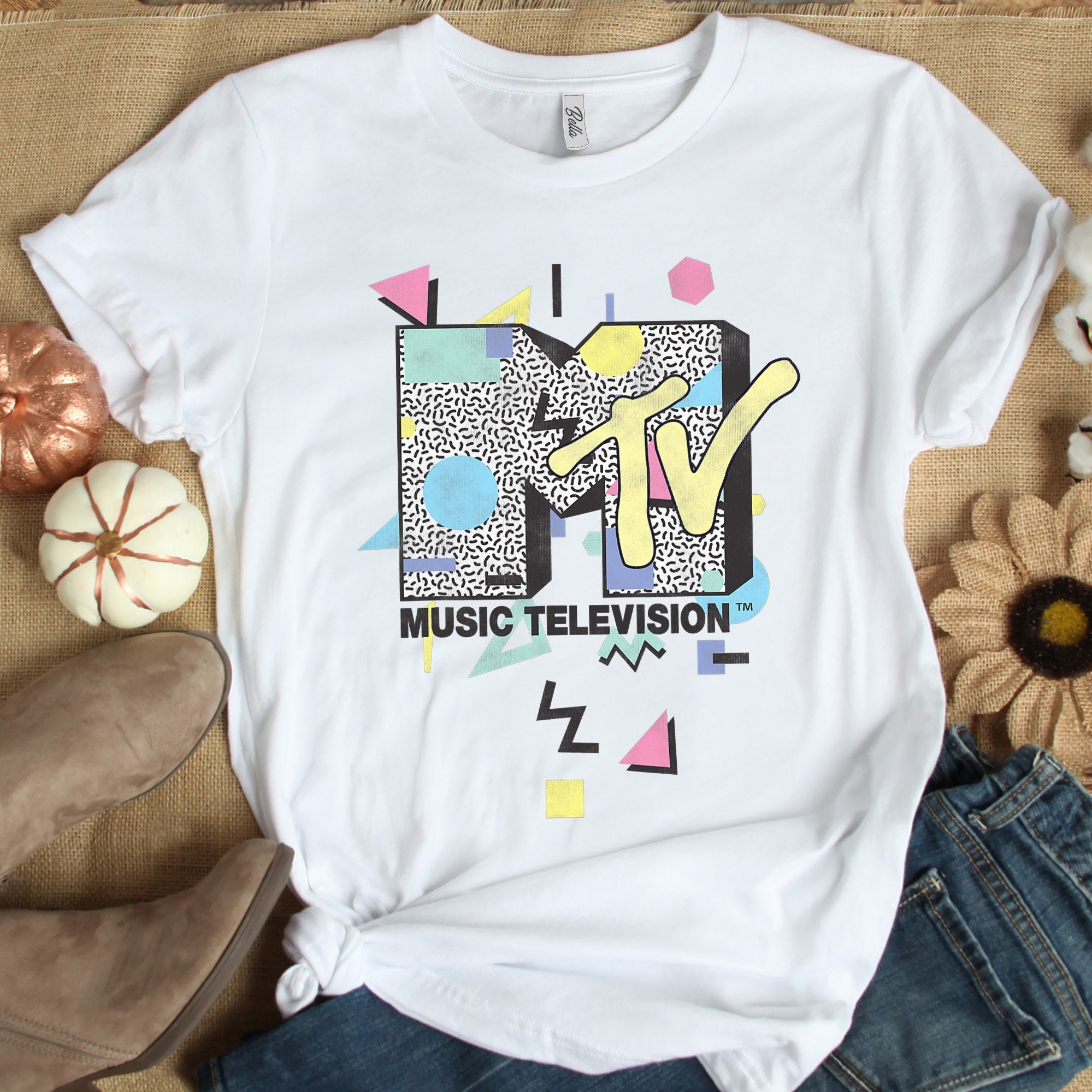 Music Television MTV Retro 90's Shape Design Logo Graphic - Etsy