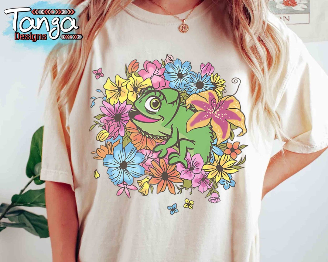 Disney Tangled Rapunzel Princess Floral Cute Pascal Retro Shirt, WDW ...