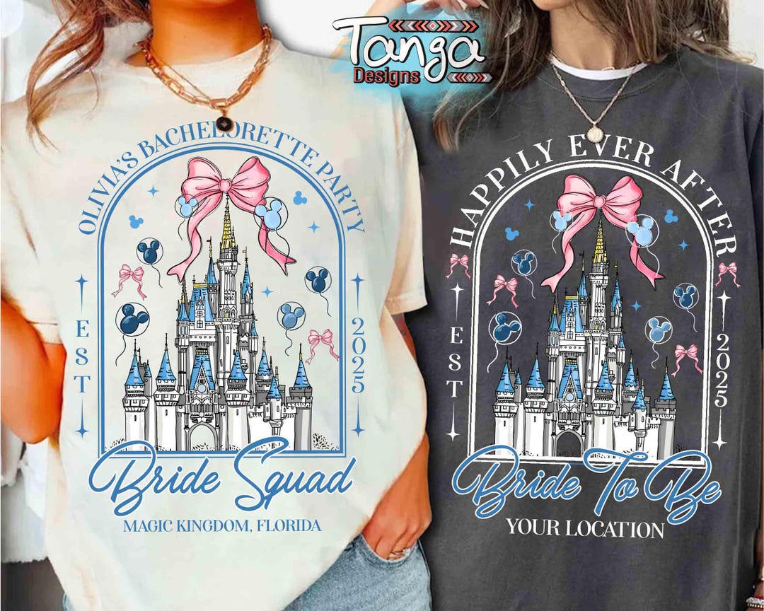 Personalized Disney Castle Bride Coquette Bow Shirt, Disney ...