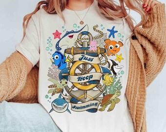 Retro Disney Finding Nemo Characters Shirt, Just Keep Swimming, Retro ...