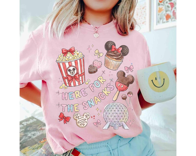 Here for the Snacks, Here for the Drinks Couple Shirts, Disney Snacks ...