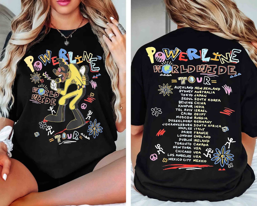 Retro 90s Powerline World Wide Tour T-shirt, Disney A Goofy Movie ...