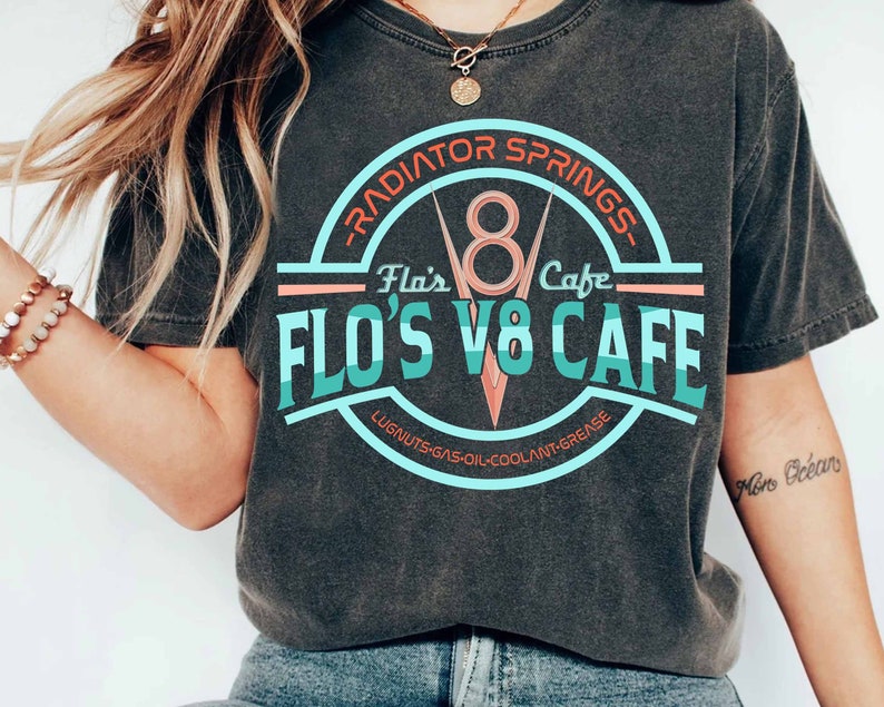 Disney Pixar Cars Flo's V8 Cafe Logo Retro Shirt - Etsy