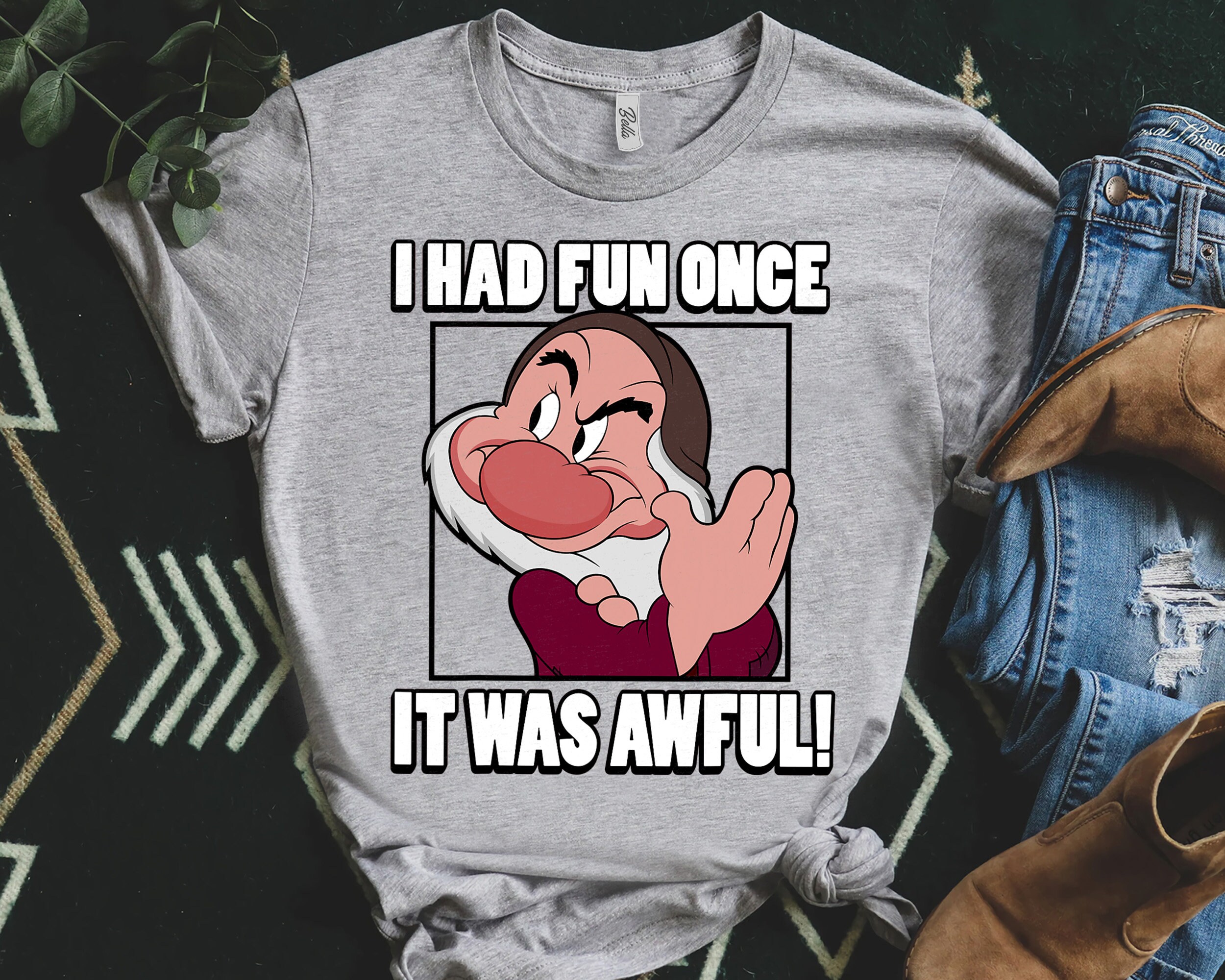 Disney Snow White Grumpy I Had Fun Once It Was Awful Poster - Etsy