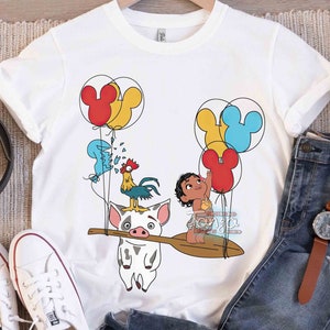 Funny Moana Hei Hei and Pua Mickey Balloons T-shirt, Disney Moana ...