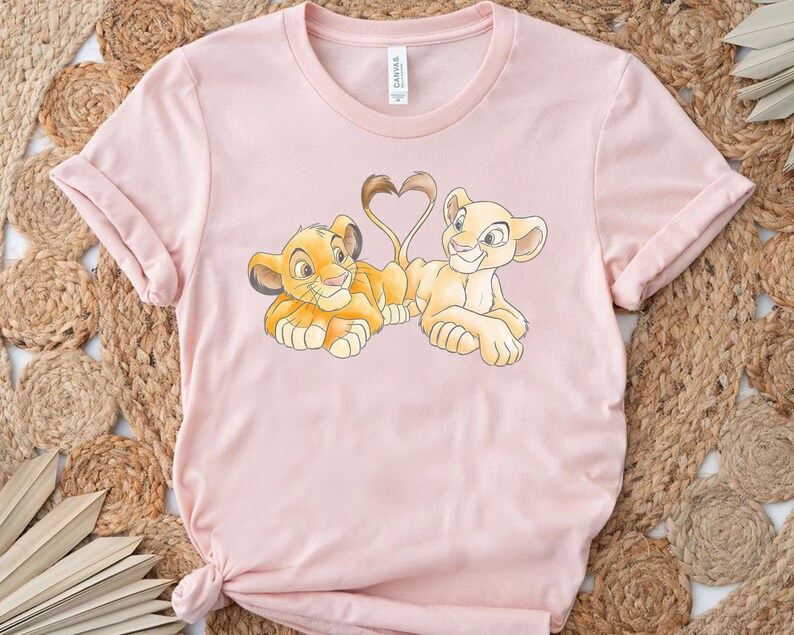 Disney the Lion King Simba and Nala Hearts Valentines Day - Etsy