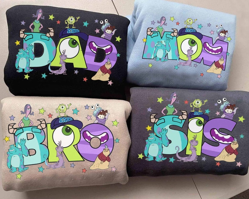 Disney Pixar Monsters Inc Group Custom Family Matching Mike & - Etsy