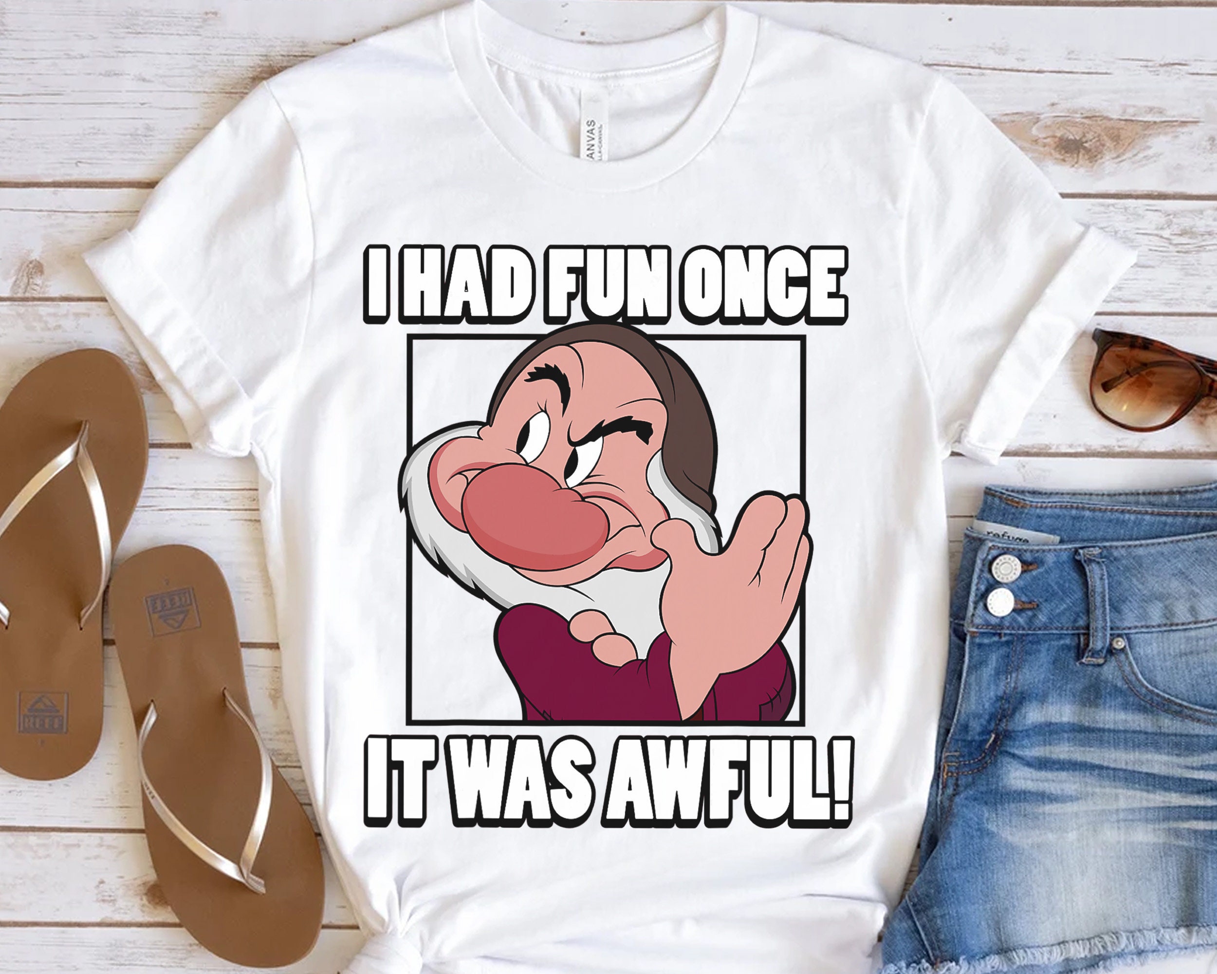 Disney Snow White Grumpy I Had Fun Once It Was Awful Poster - Etsy